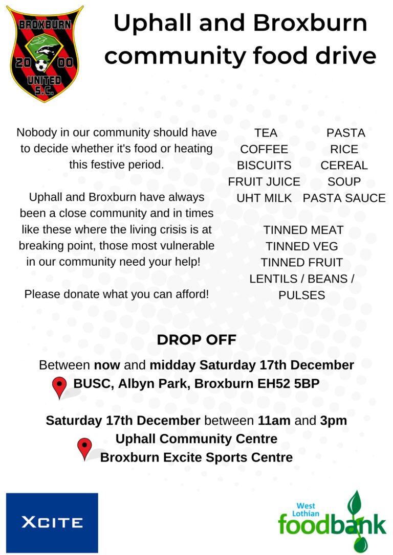 FOODBANK DONATIONS - Broxburn Athletic Football Club